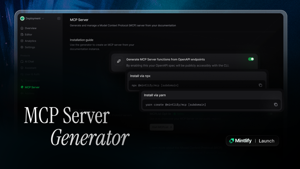 Generate MCP servers from your docs